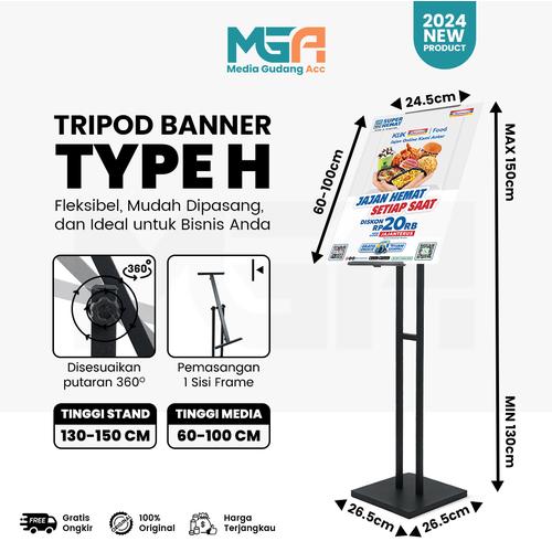 Promo TRIPOD BANNER TYPE H / STAND DISPLAY BANNER / PAPAN DISPLAY ...