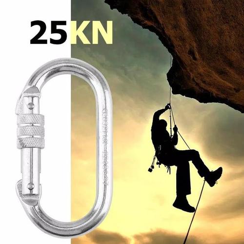 Jual Carabiner Pro Oval Screw Baja Galvanis EN362 25KN Safety Harness ...
