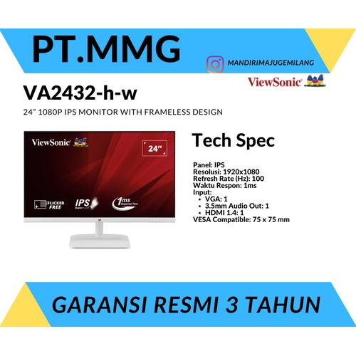 Jual Monitor LED Viewsonic VA2432-H-W FHD IPS 100Hz 1ms Vesa VA2432H ...