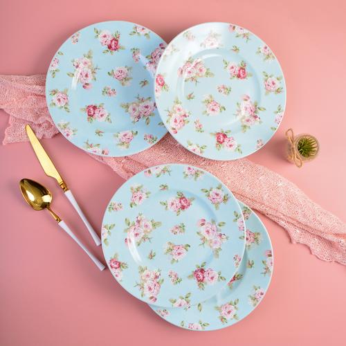 Promo SANGO Set Piring Salad Modern Rose Blue Keramik (isi 4) Hampers ...