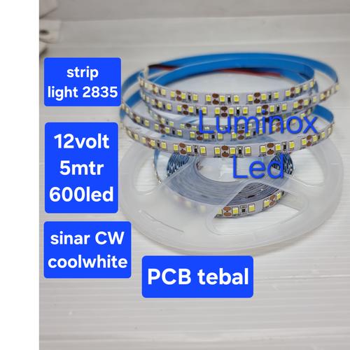 Jual led strip 10000k coolwhite 12v 120led - ceiling 2835 smd 5mtr ...
