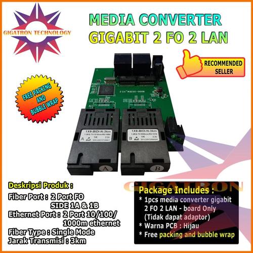 Jual NEW Gigabit Media Converter Fiber Optic 2 Port FO 2 Port LAN Board - Jakarta Selatan ...