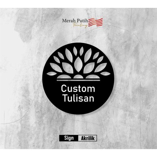 Jual Custom Tulisan Sign Board UV Print Laser Cut Acrylic Bulat - Putih ...
