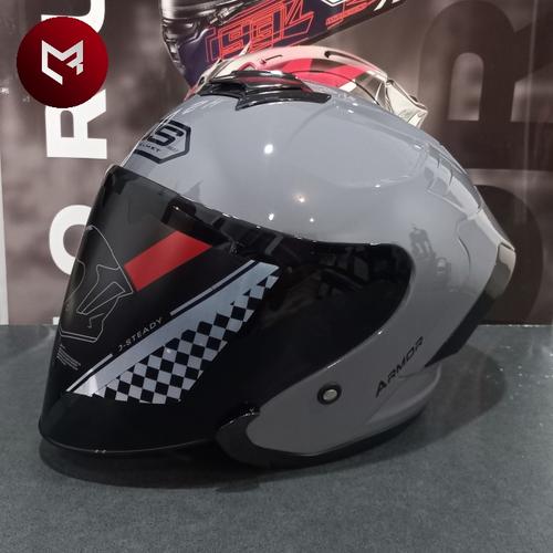 Jual HELM JS ARMOR SOLID GORILLA GREY SINGLE VISOR HELM HALF FACE ...