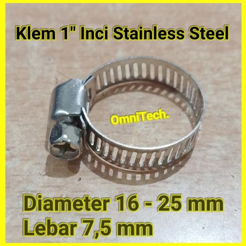 Jual 1 Pc Klem Selang Hose Clamp 1" Inch Inci Stainless Steel 16 - 25 ...