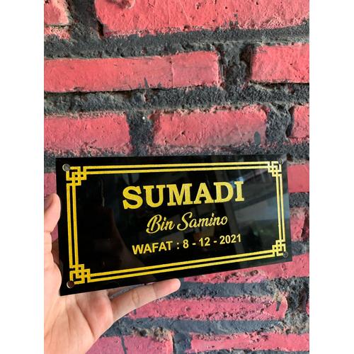 Jual NAMA NISAN AKRILIK- NAMA MAKAM AKRILIK- PAPAN DATA NAMA- GRAFIR ...