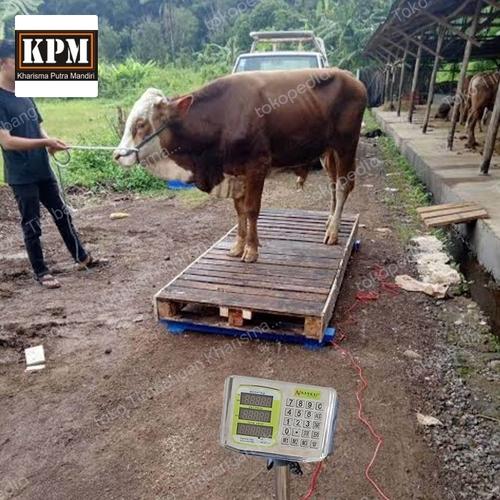 Jual Timbangan Sapi digital kap 1-2 Ton model loadbar bisa hitung harga ...