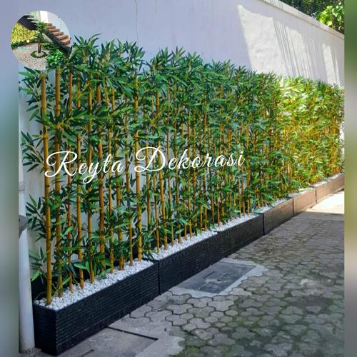 Jual pohon hias bambu/partisi ruangan tinggi 1,7 M/bunga plastik bambu ...