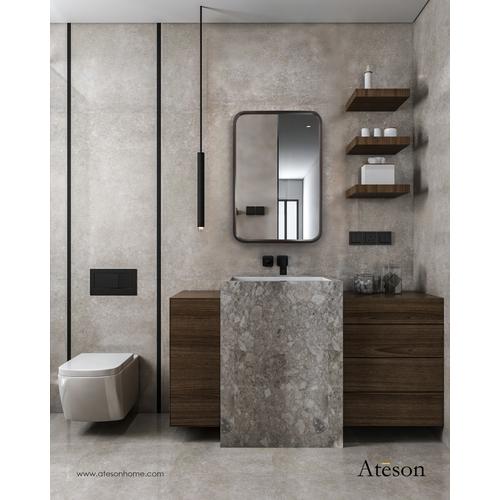 Jual Ateson AT853WA90 Teak Frame Rectangle Mirror 600x900mm Walnut ...