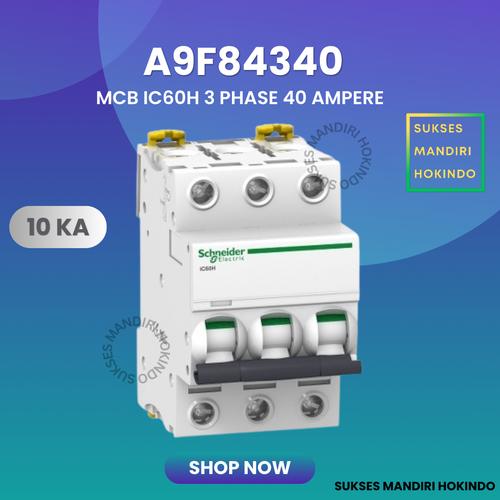 Promo MCB 3P 40A 3 Phase 40 Ampere IC60H 10kA Schneider ORI SNI 3 Pole ...