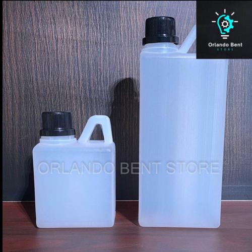 Jual Jerigen Kotak 500 ml dan 1 Liter Putih Transparant / Jerigen ...