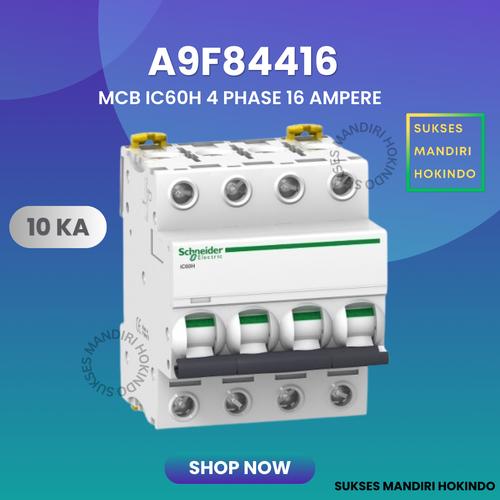 Promo MCB 4P 16A 4 Phase 16 Ampere IC60H 10kA Schneider ORI SNI 4 Pole 16 A - Jakarta Pusat ...