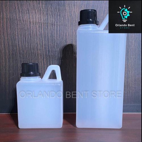 Jual Jerigen Kotak 500 ml dan 1 Liter Putih Transparant / Jerigen ...