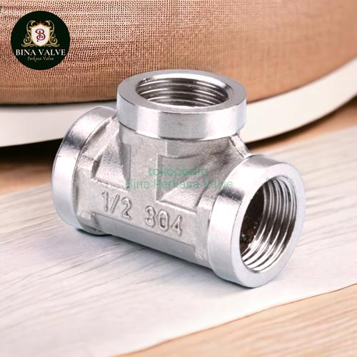 Jual Tee Stainless / Straight Tee Stainless Steel 304 Size 1 1/4" inch ...