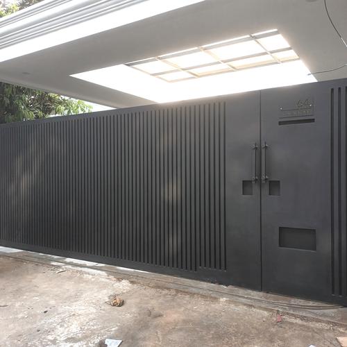 Jual pagar minimalis modern tangerang,pagar otomatis full besi ...