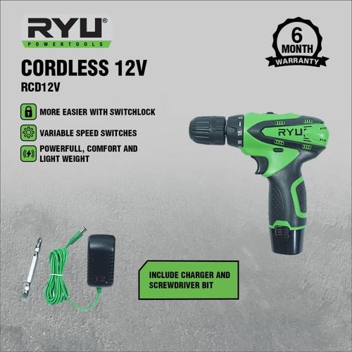 Jual RYU RCD 12 V-1 mesin bor baterai 12V cordless drill driver RCD12V ...