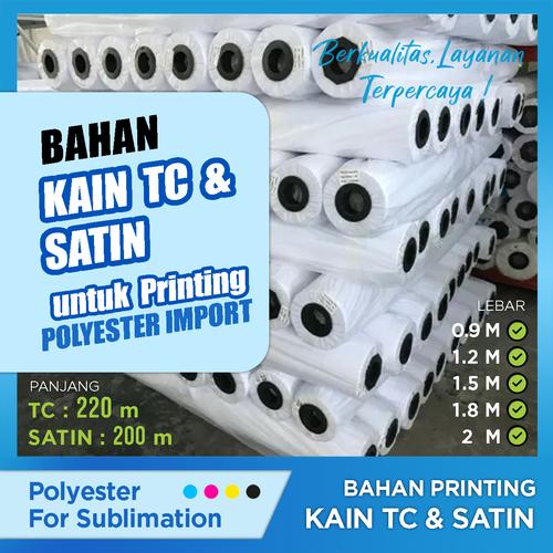 Jual KAIN SATIN POLOS / KAIN TC POLOS / BAHAN KAIN PRINT POLYESTER ( 1 ...