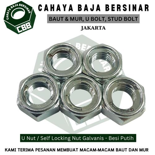 Jual U Nut / Self Locking Nut Bahan Galvanis - Besi Putih M14 - 2.0 ...