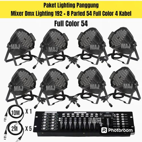 Jual Paket Lampu Lighting Panggung Dmx 512/192 + 8 Parled 54 FullColor+ ...