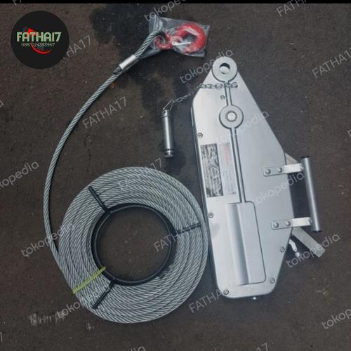 Jual wire rope pulling hoist 800kg x 20 meter nagasaki tirfor 800kg ...