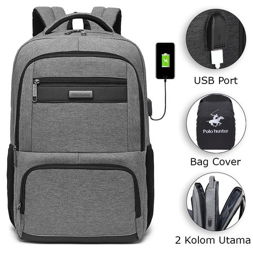 Promo Tas Ransel Laptop Pria Polo Hunter FFE Backpack USB Port Free ...