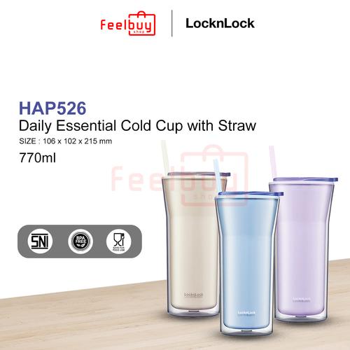 Promo LocknLock Botol Minum Daily Essential Cold Cup with Straw 770ml - Light Blue - Kota ...