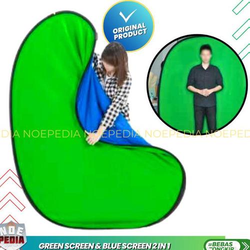Jual ready Background Green Screen Hijau dan Biru 2 in 1 Backdrop Foto ...