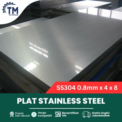Jual Harga Plat Stainless Steel SS 304 Tebal 0.8mm x 4 x 8 (1200 x 2400mm) SNI Besi - Kab ...