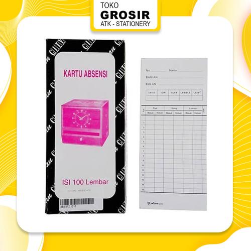 Jual Kartu Absensi Absen Manual Ceklok 1 pack isi 100 lembar - HITAM ...