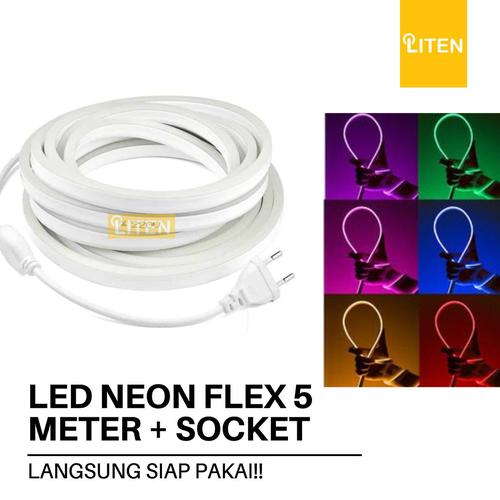Jual LITEN Lampu Neon Flex 5 Meter Strip 5M 220v LED Sign Selang ...