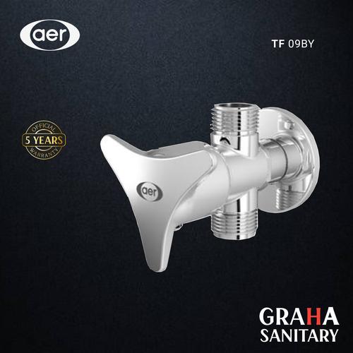 Jual AER KRAN SHOWER STOP TEMBOK KUNINGAN CABANG 2 T TEE / TF 09BY ...