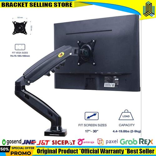 Jual bracket tv monitor led stand jepit meja NB F80 original 14-29 inc ...
