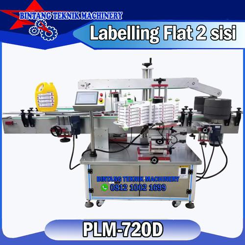 Jual mesin labelling otomatis pemasangan label flat 2 sisi depan ...