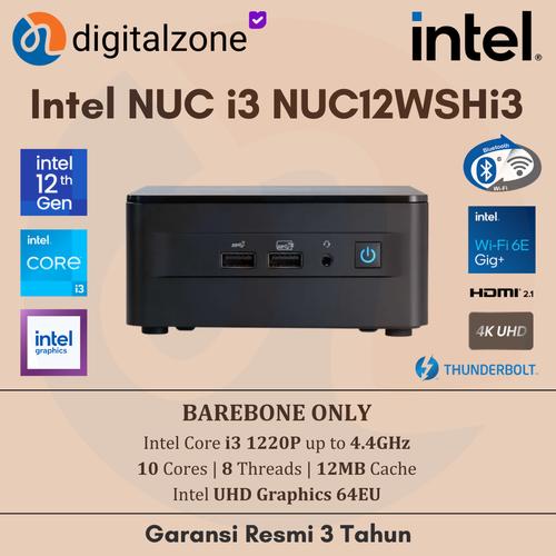 Promo Intel NUC i3 1220P Intel NUC Gen 12 Mini PC Intel NUC12WSHi3 - 64GB/1TB NVMe Cicil 0% 3x ...
