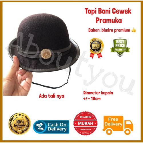 Jual Topi BONI Pramuka Laken Topi Pramuka Cewe All Size Seragam Topi ...