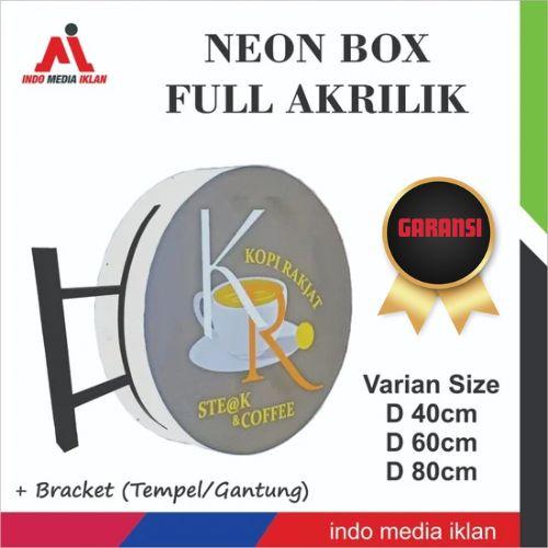 Jual Neon box bulat 2sisi / neon box - frame hitam, d70 - Kota ...
