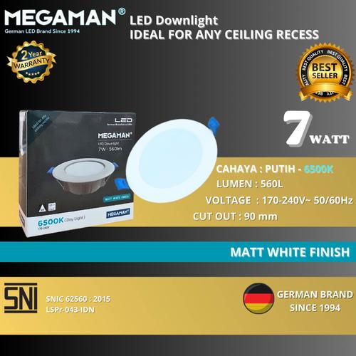 Jual Lampu LED MEGAMAN Downlight LED 7 Watt 3.5" Cut Out 90mm MEGAMAN ...