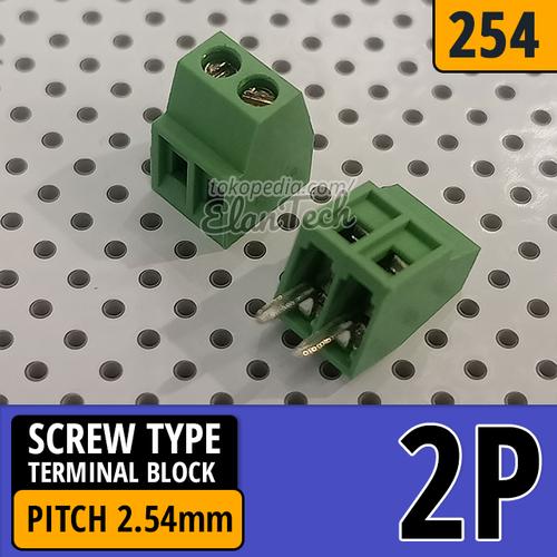 Jual Terminal Block 2P Kecil Pitch 2.54mm 2 Pin PCB Screw Type Elantech - Jakarta Pusat ...