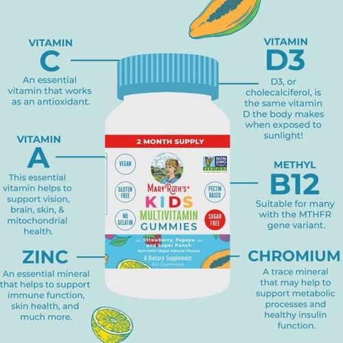 Jual Mary Ruth Kids Daily Multivitamin A C D3 Zinc B12 Chromium Gummies ...