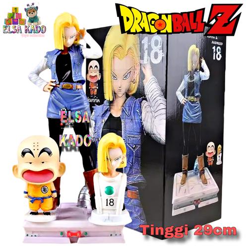 Promo Action Figure Android 18 RR Statue With Kuririn Kid Dragon Ball Z ...