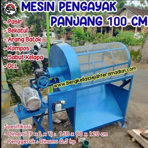 Jual Mesin Pengayak Pasir Bekatul Arang Batok DLL Panjang Ayakan 100 cm ...