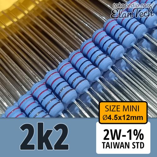 Jual Resistor 2W 2k2 Taiwan 1% Metal Oxide 2.2 Kilo Ohm 2.2k Mini Size ...