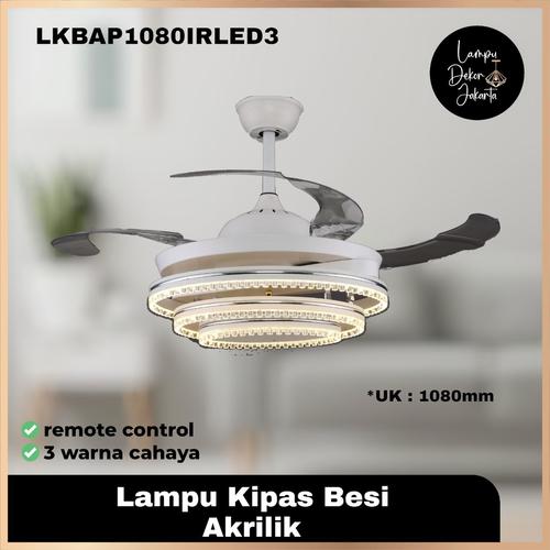 Jual Kipas Plafon Besi Remote Control 3 Warna LED LKBAP1080IRLED3 Lampu ...