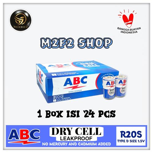 Jual Batu Baterai ABC Biru Dry Cell Ukuran Besar Type R20S IEC/UM-1/D ...