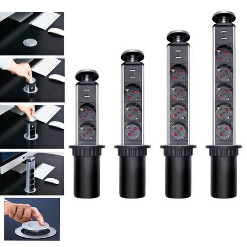 Jual Stop Kontak Tanam Meja Pop Up Hiden Electric Plug Socket with USB ...