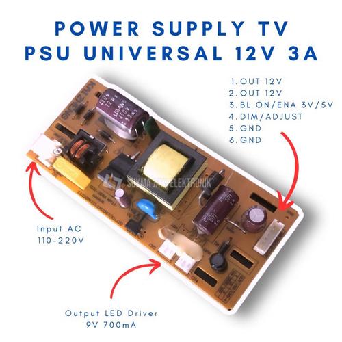 Jual Universal Power Board PSU 12V plus Backlight Driver Inverter LED ...