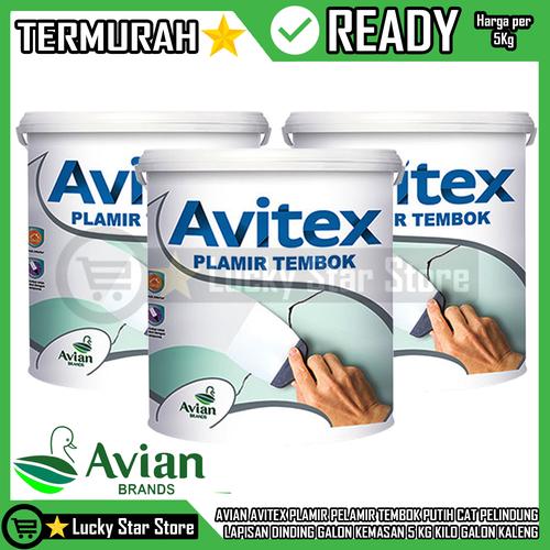 Jual PLAMIR PELAMIR AVIAN AVITEX CAT CET TEMBOK KEMASAN GALON 5 KG KILO ...