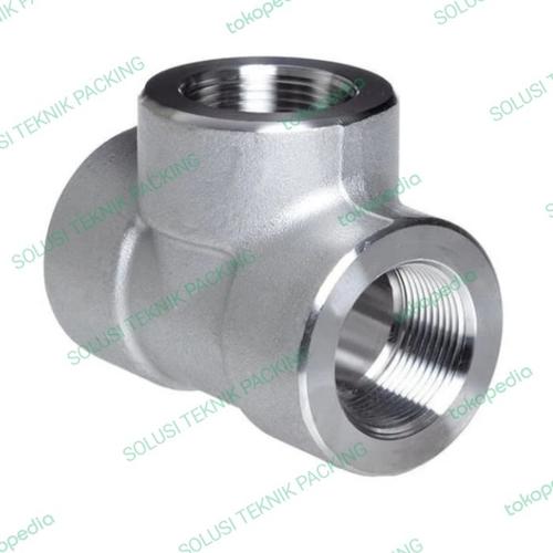 Jual TEE STAINLESS 304 CLASS 3000 DRAT 1" INCH / TEE DRAT 3000 / NPT ...