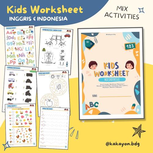 Jual Kids Activity Worksheet / Lembar Kerja Aktivitas Edukasi Anak TK ...
