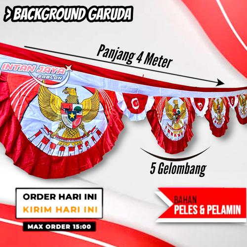Jual BENDERA BACKGROUND GARUDA CANTIK MERAH PUTIH 5 GELOMBANG/UMBUL UMBUL - Kab. Garut - Intan ...